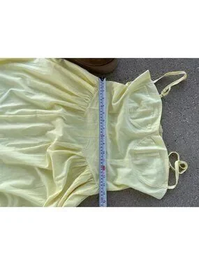 Source Unknown | Dresses | Maxi Dress Basque Waist Butter Yellow ...